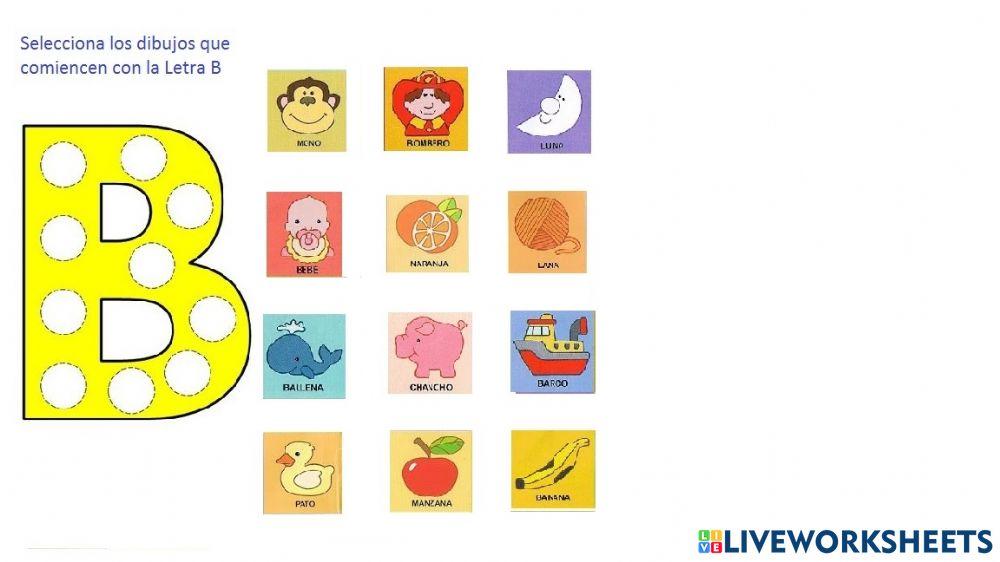 letra B exercise for elemental | Live Worksheets