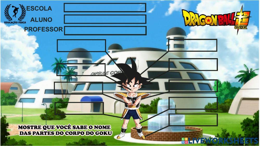 Partes do corpo com o goku worksheet | Live Worksheets
