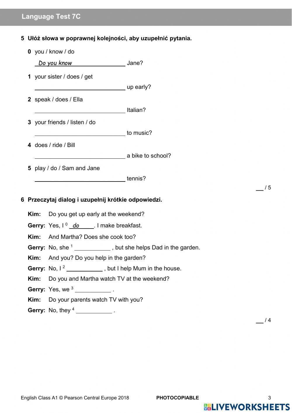 English class A… | Free Interactive Worksheets | 6560475