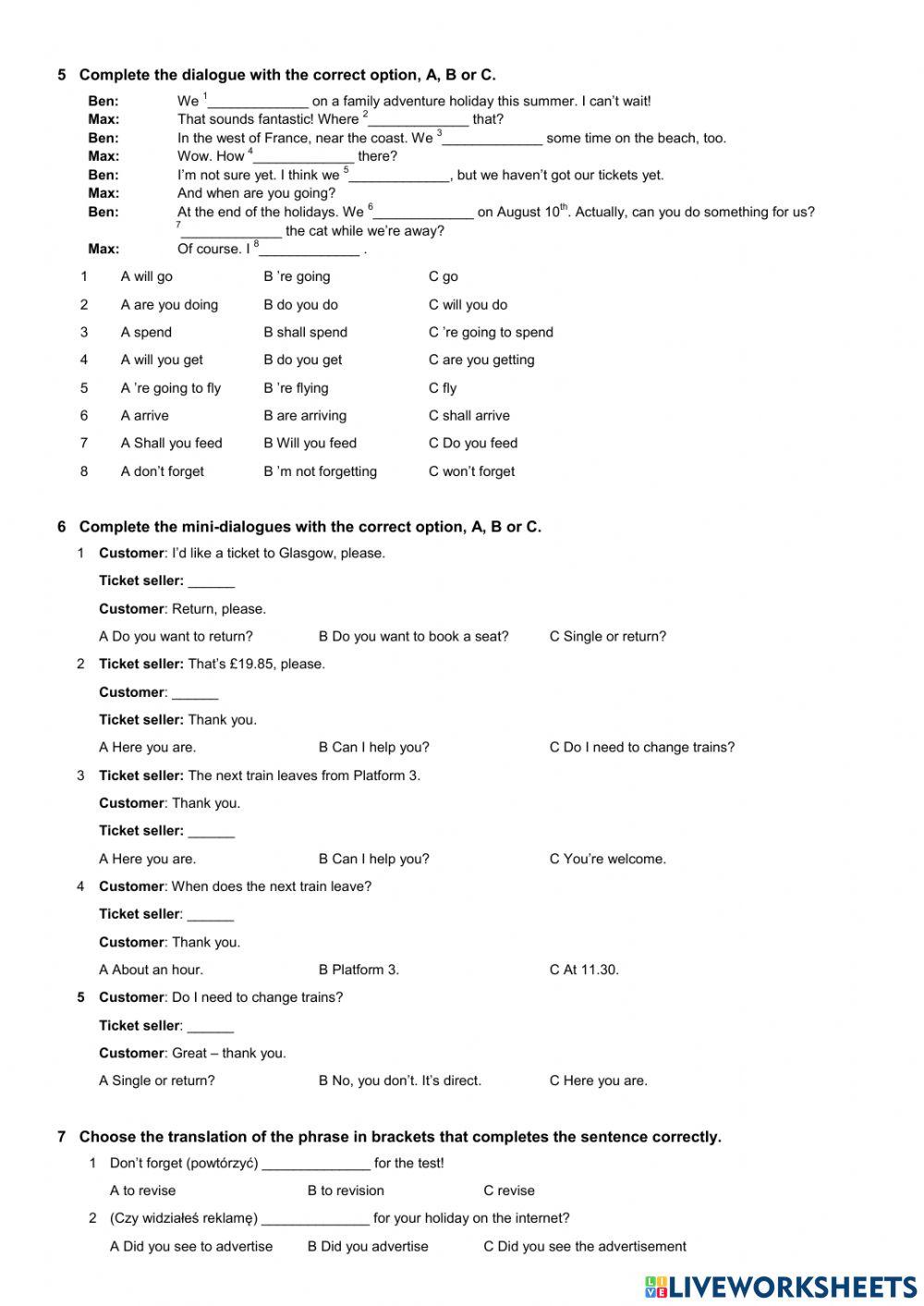 Vision 2 Unit 3… | Free Interactive Worksheets | 949836