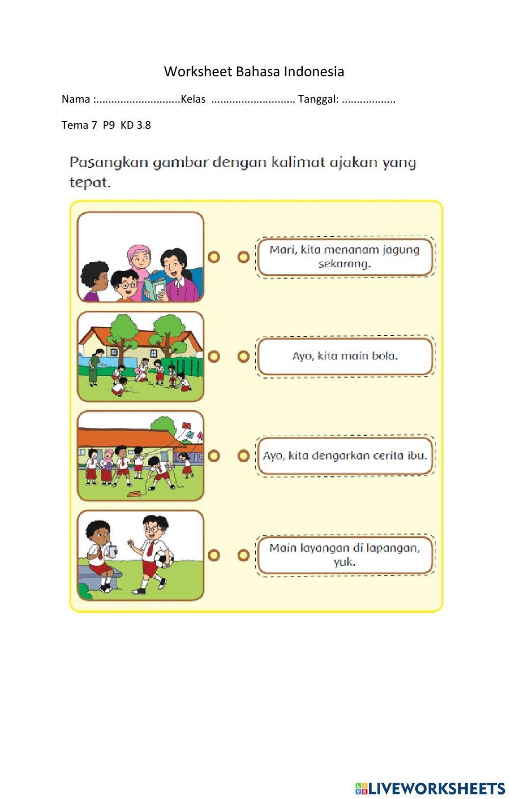 Worksheet Bahasa Indonesia activity | Live Worksheets