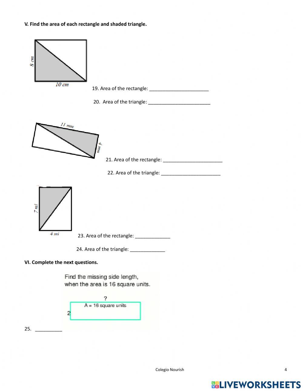 April Math Exam worksheet | Live Worksheets