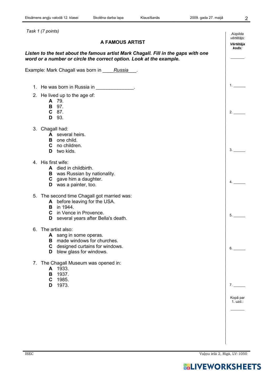 Fce online pdf exercise | Live Worksheets