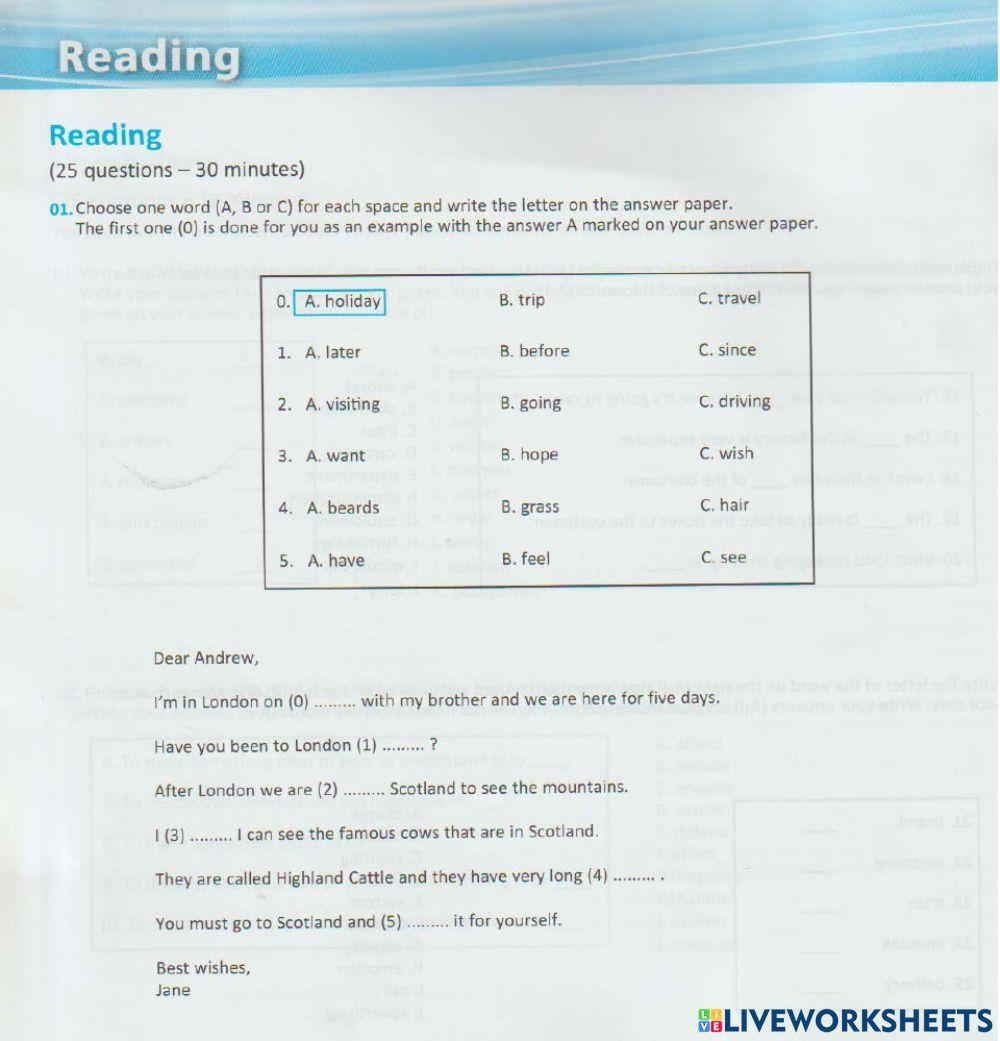 Aptis reading n… | Free Interactive Worksheets | 4983903