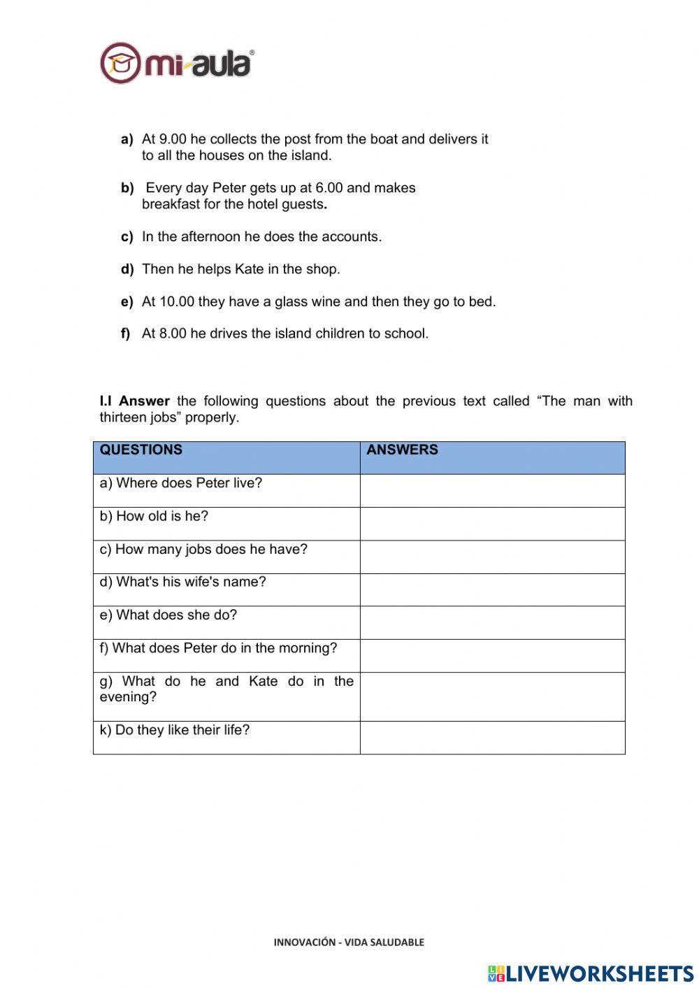 Reading comprehension: Jobs 6561230 | Cindy Andrea Pérez