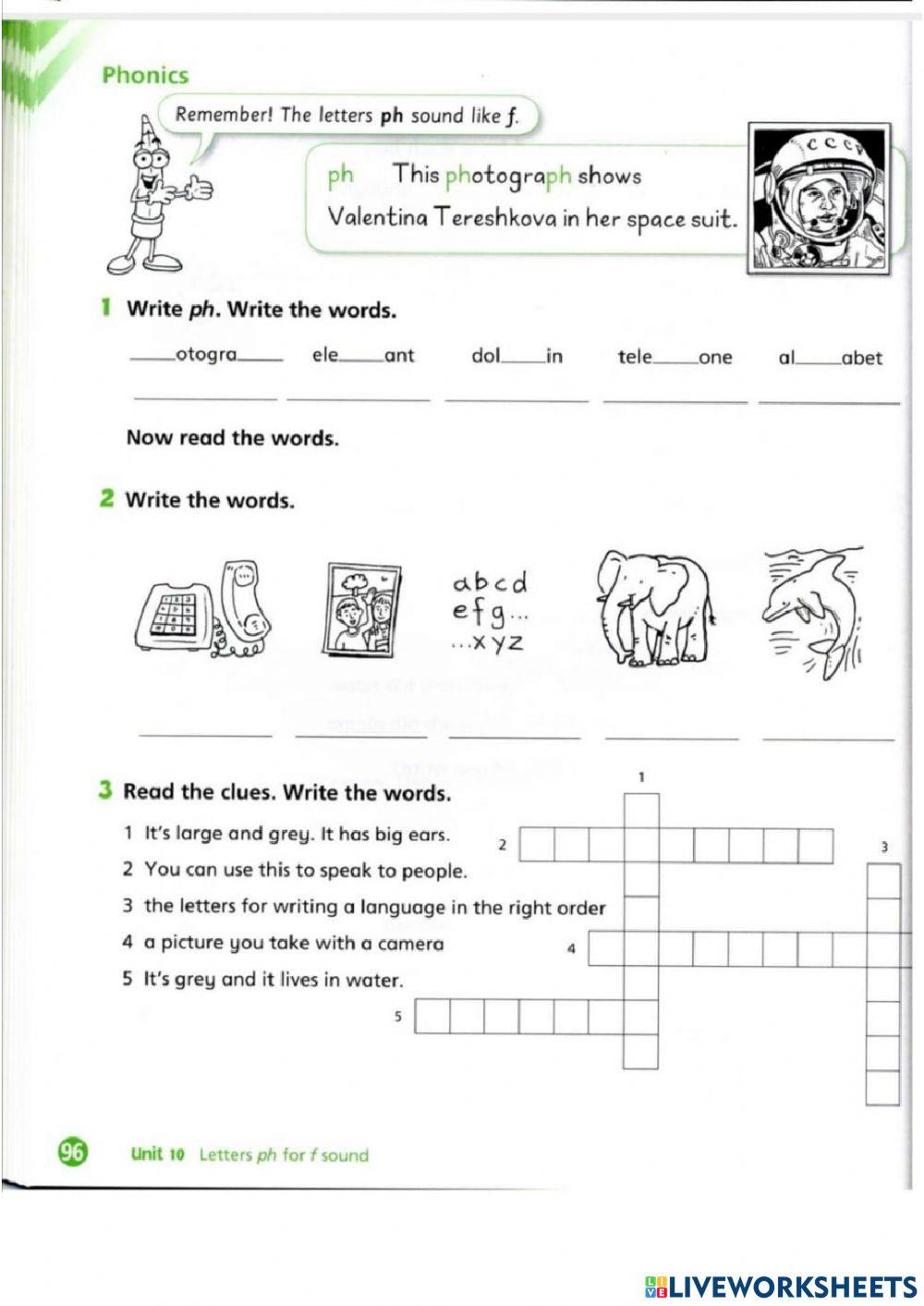 work book page 96 phonics ph sound f online exercise for | Live Worksheets