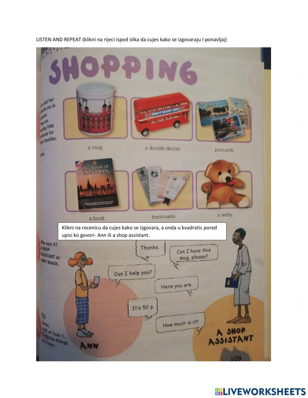 Shopping activity for elementary | Live Worksheets