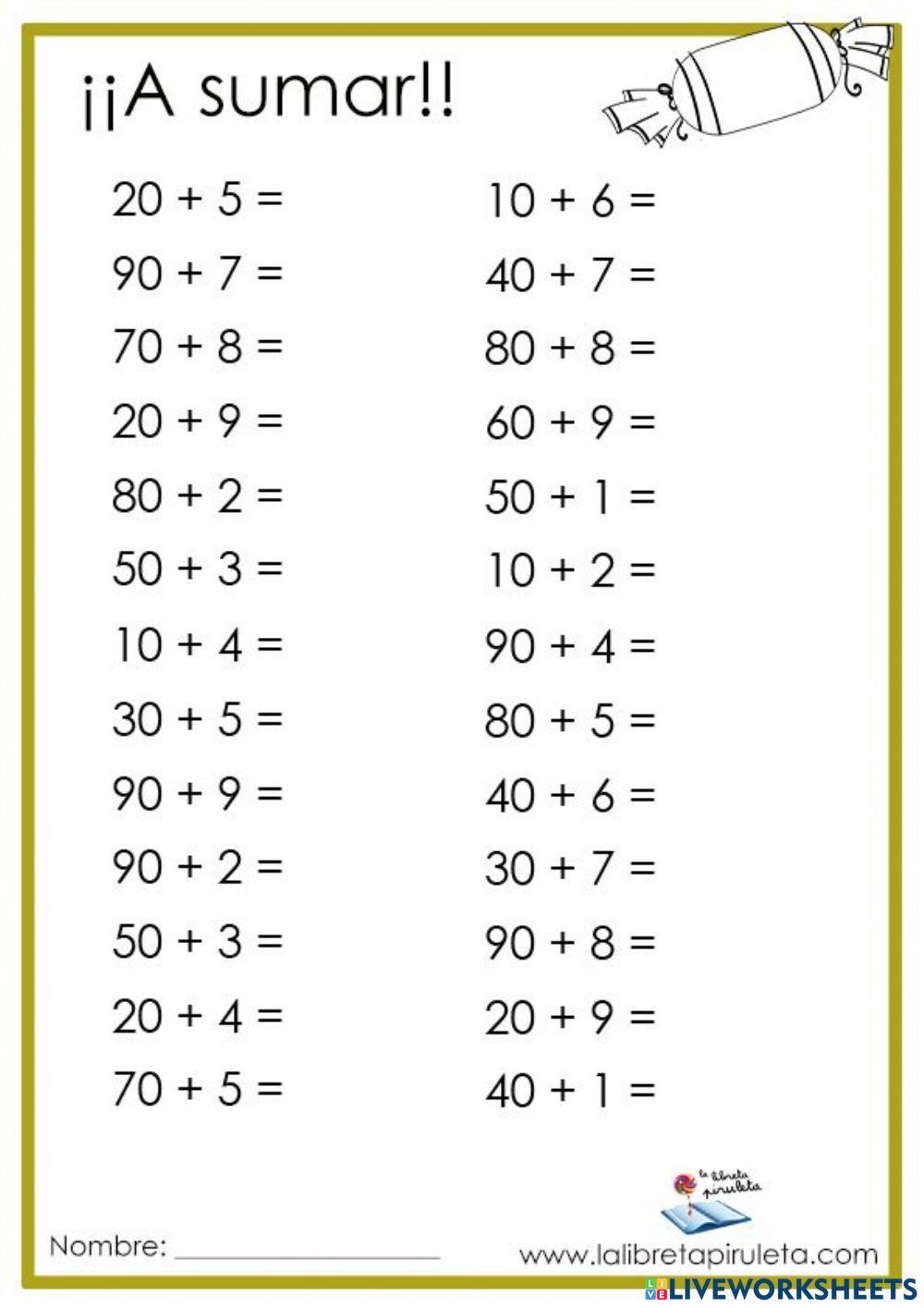 Mates exercise for grade 1 | Live Worksheets