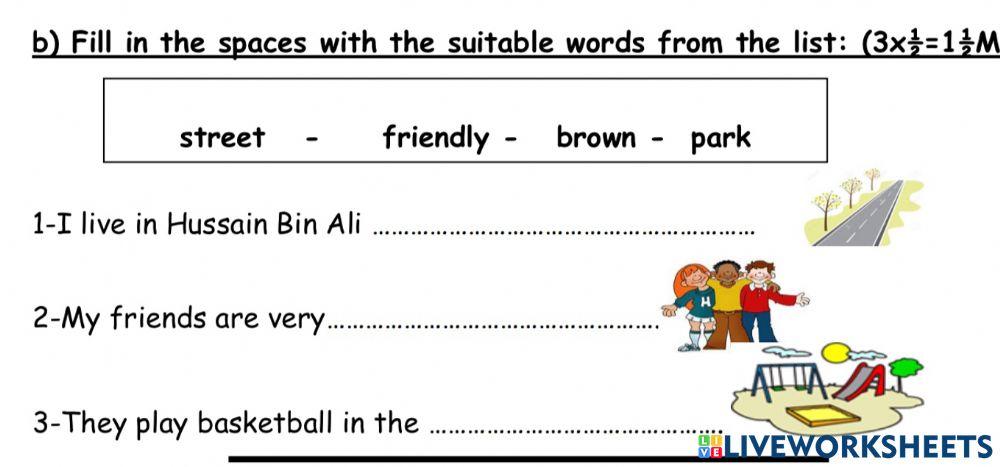 Fill in the spaces with the suitable word 4984646