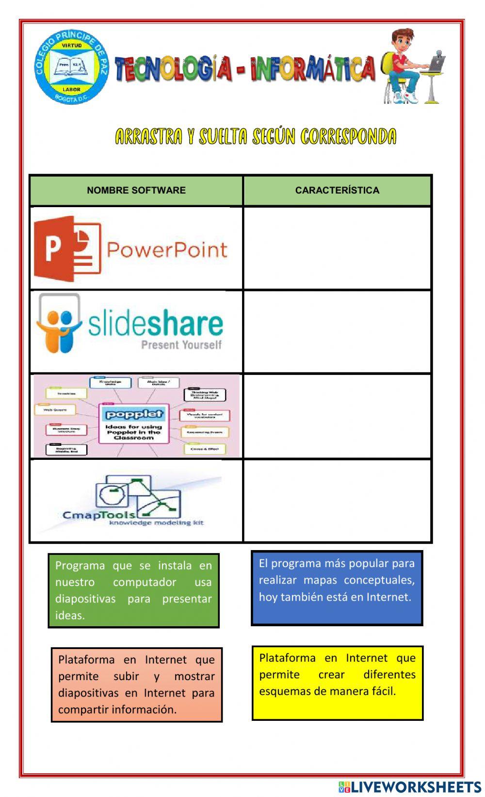 Programas para presentaciones digitales worksheet | Live Worksheets