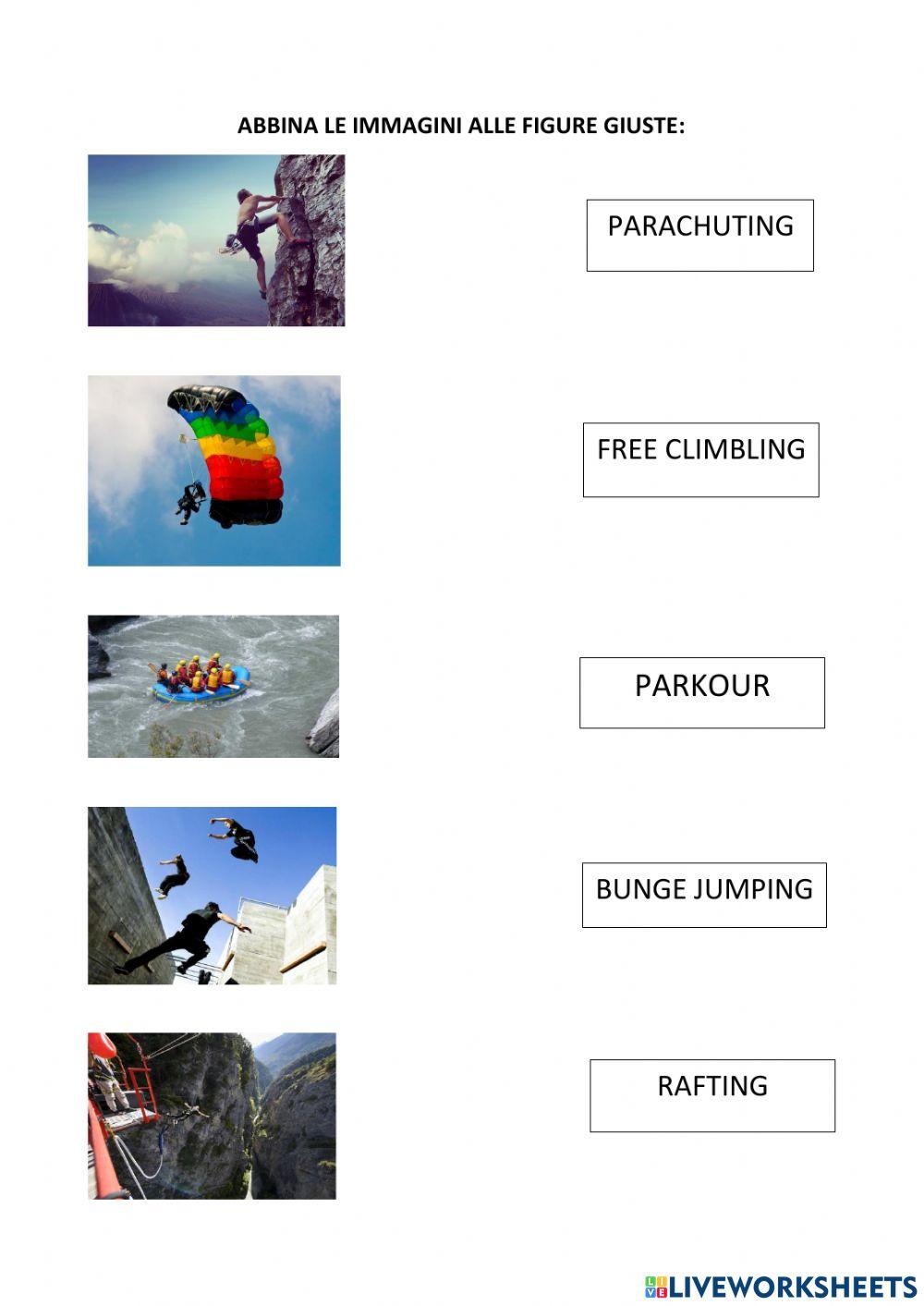 Extreme sports | LiveWorksheets | 952300