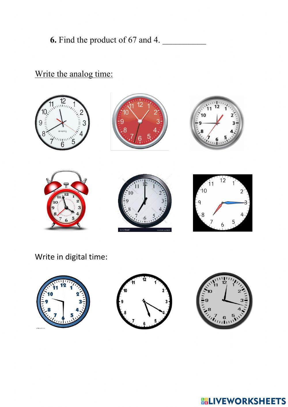 Math Assessment online activity | Live Worksheets