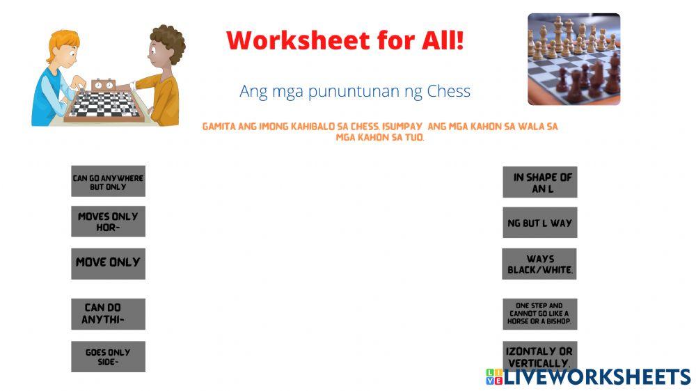 Chess worksheet created by student AHSS 952994
