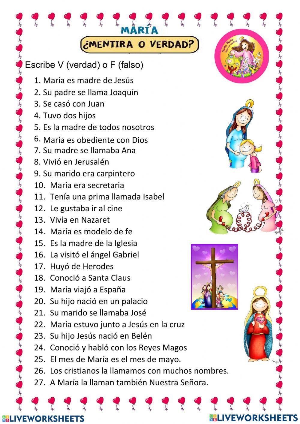Maria Madre De Jesus Worksheet Live Worksheets, 57% OFF
