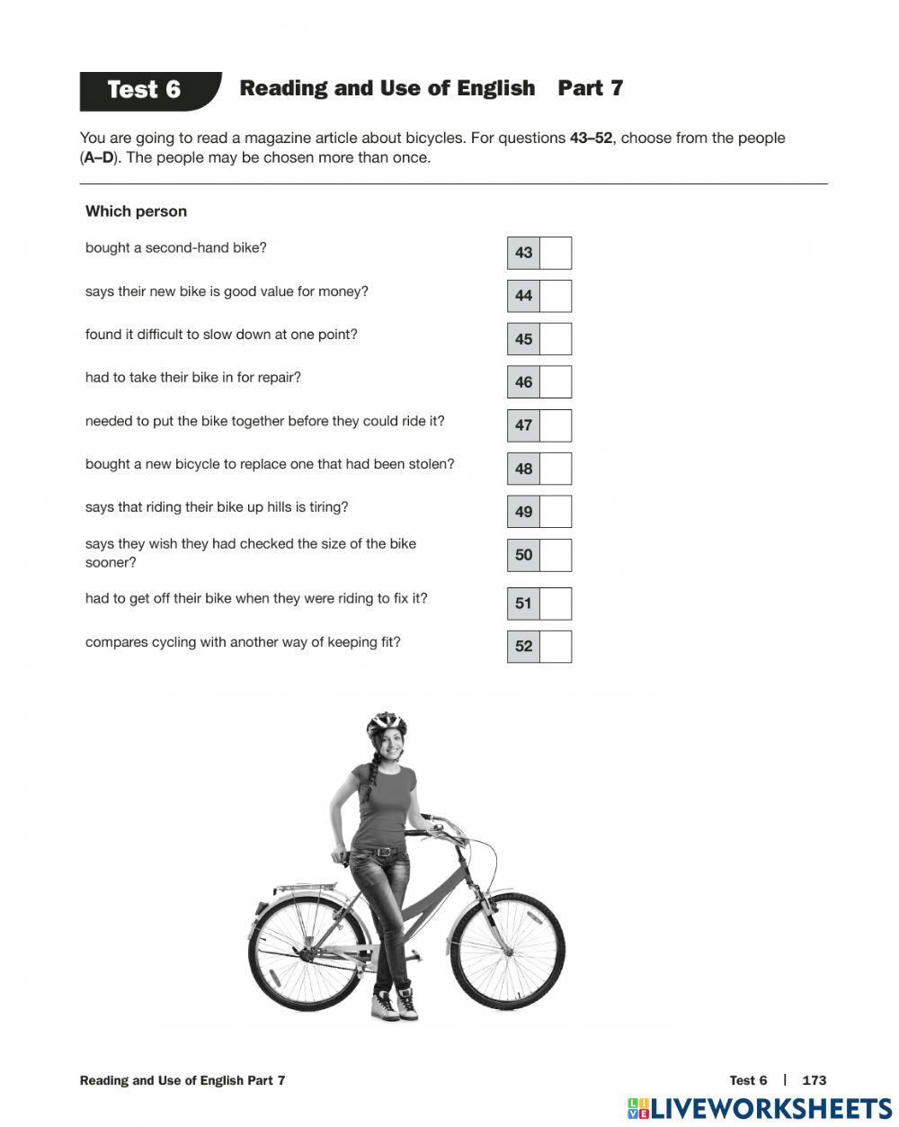 FCE Reading online exercise for | Live Worksheets