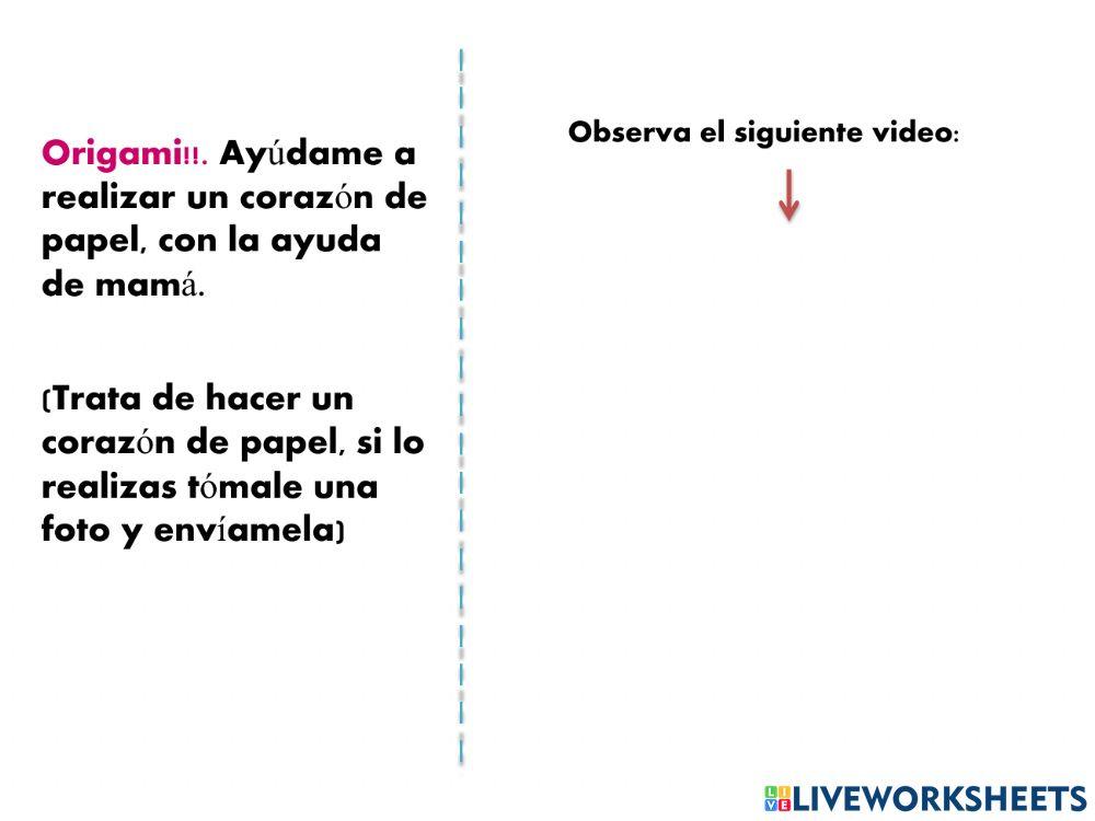 Origami exercise | Live Worksheets