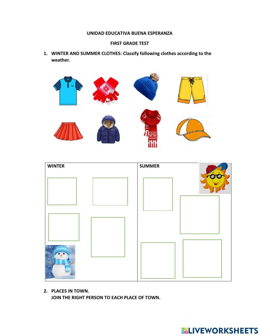 First Grade Test worksheet | Live Worksheets