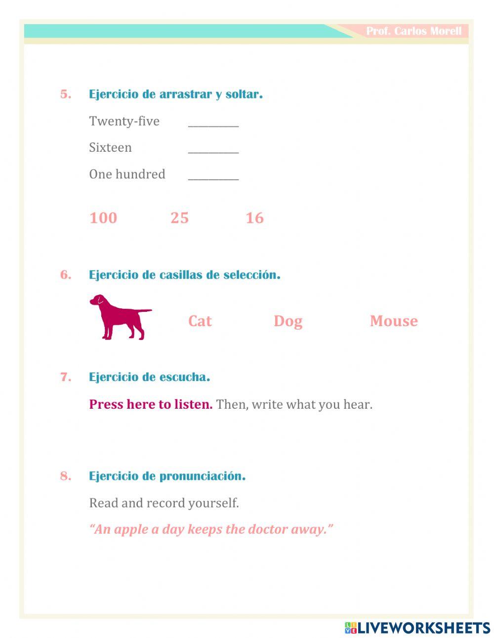 Tutorial de LIVEWORKSHEETS interactive worksheet | Live Worksheets