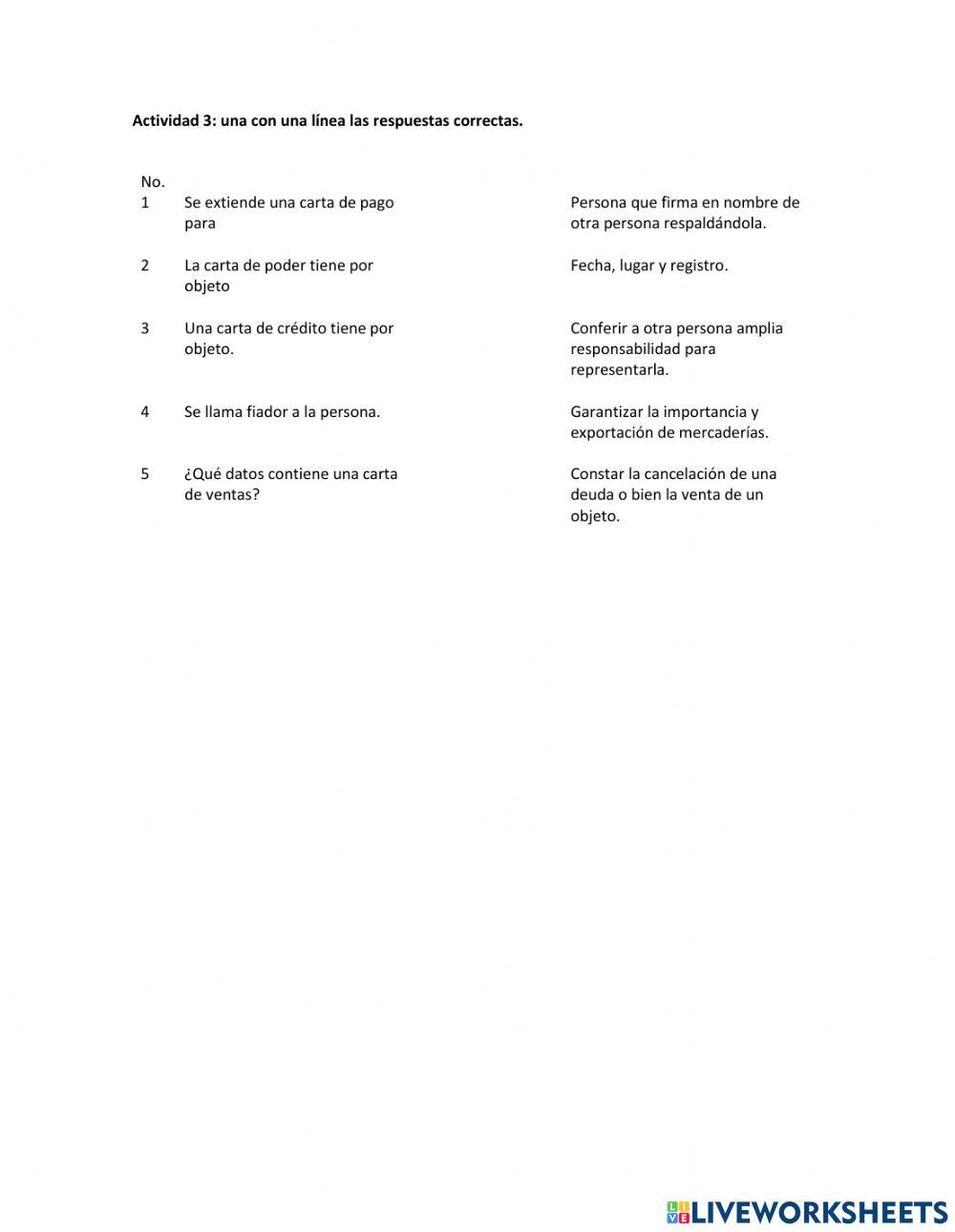 Documentos legales interactive worksheet | Live Worksheets