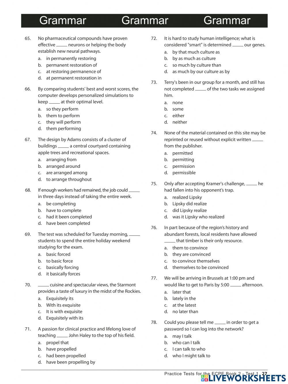 Ecpe exam 953779 | fasoulimag | Live Worksheets