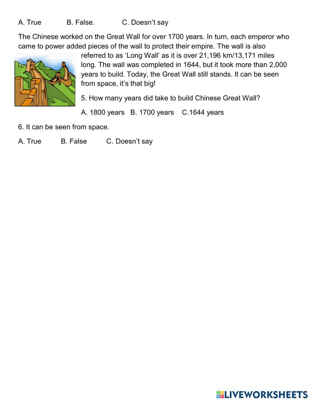 Unit-7 worksheet | Live Worksheets