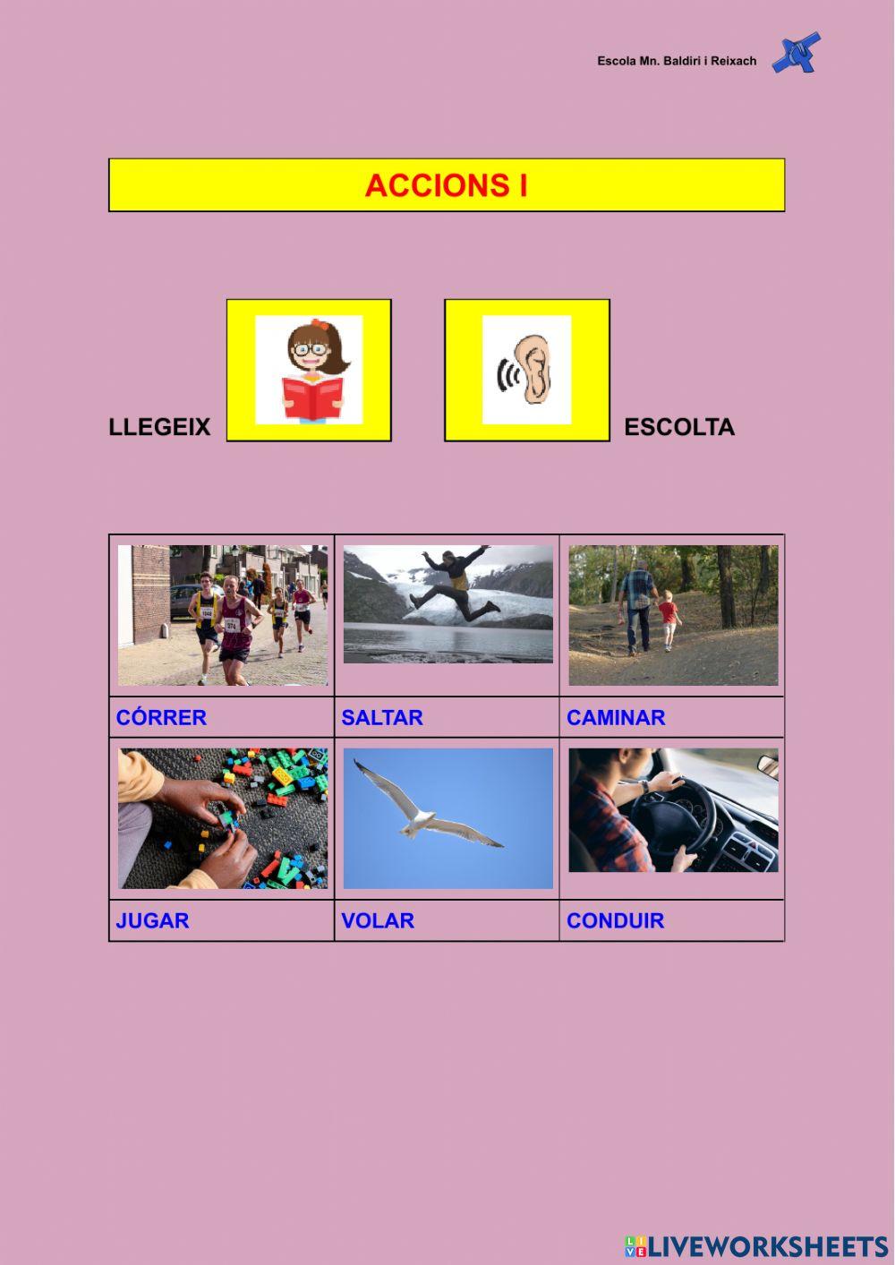 Verbs 1 (audio) worksheet | Live Worksheets