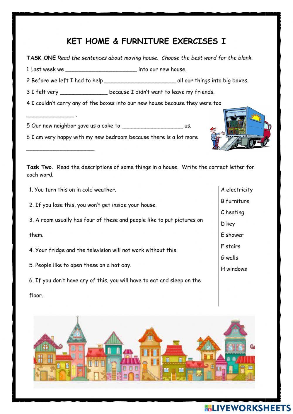 KET Home & Furniture Exercises 1 954723 | estherlee76