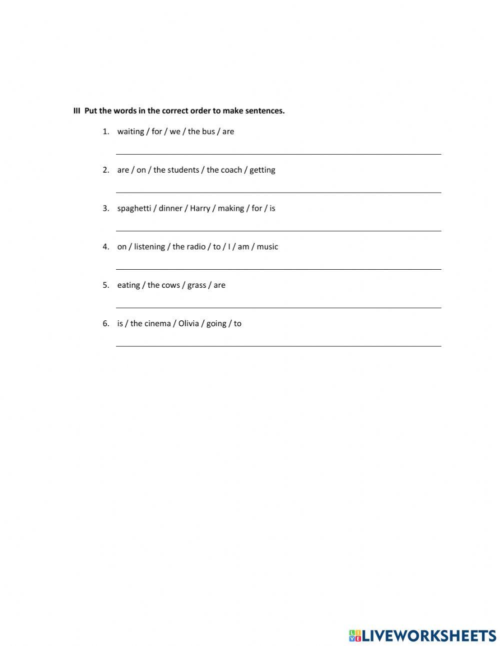 954922 | Present Continuous | Anilokin | LiveWorksheets