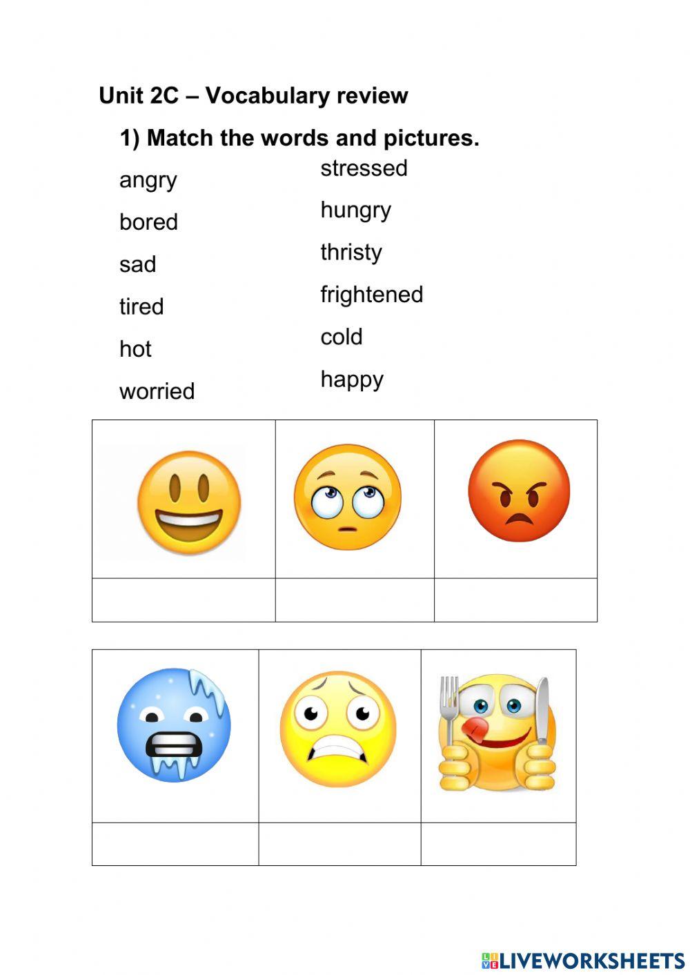 ¨feelings - Unit 2c Worksheet | Live Worksheets