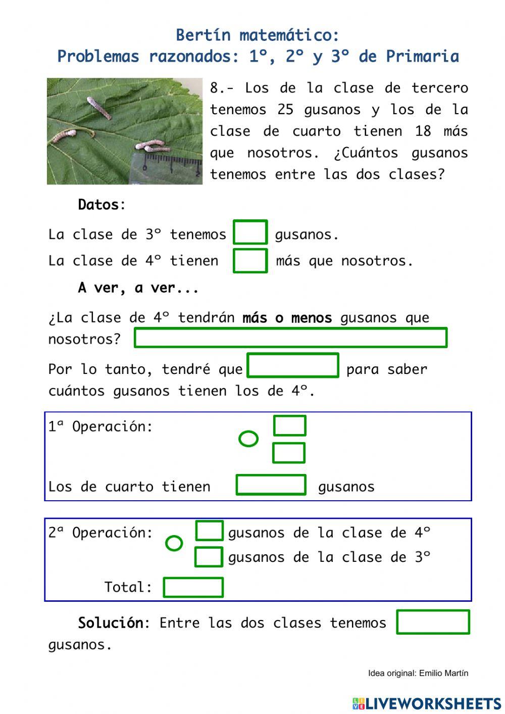 08- Problemas razonados de sumas y restas worksheet | Live Worksheets
