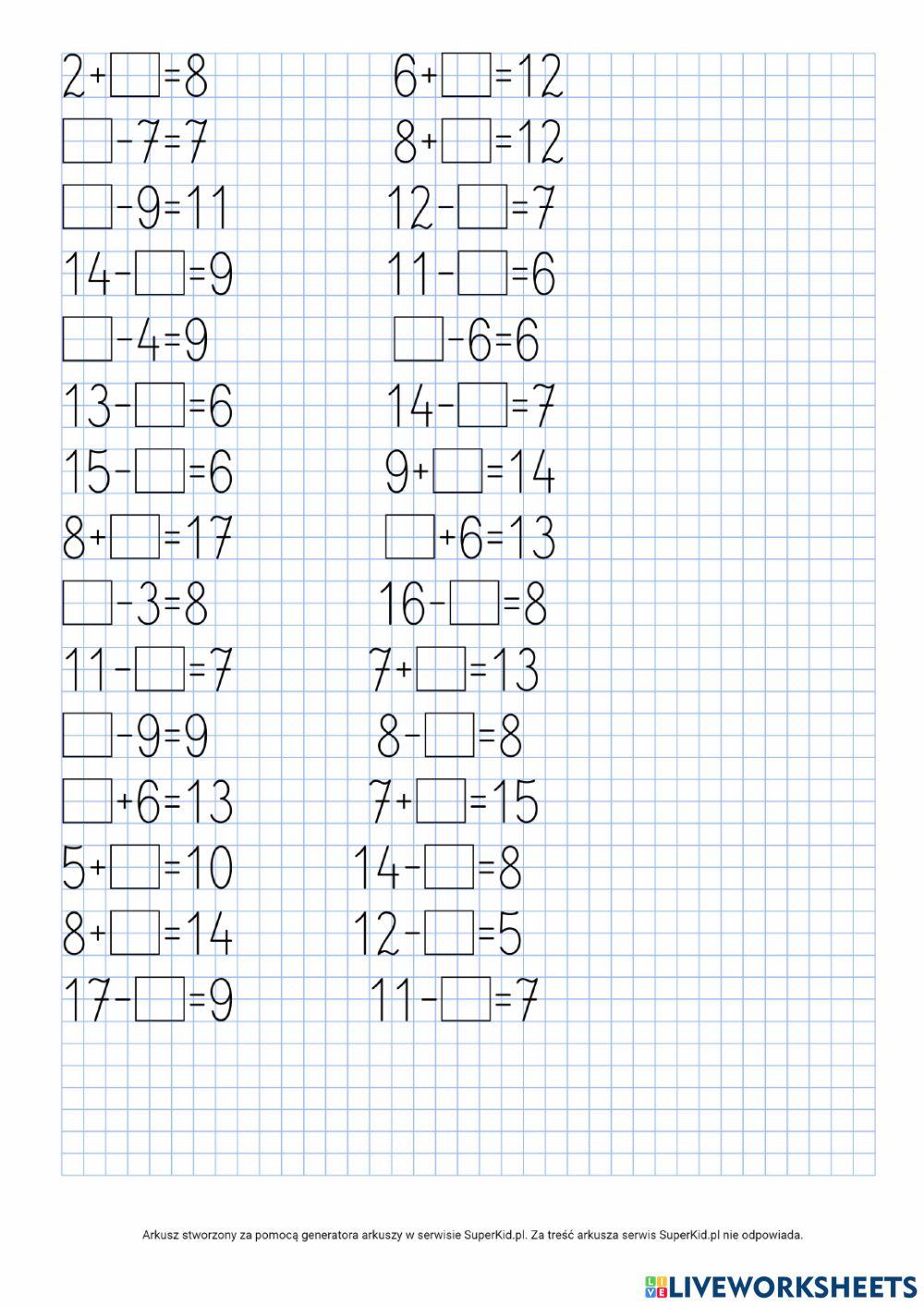 Matma worksheet | Live Worksheets