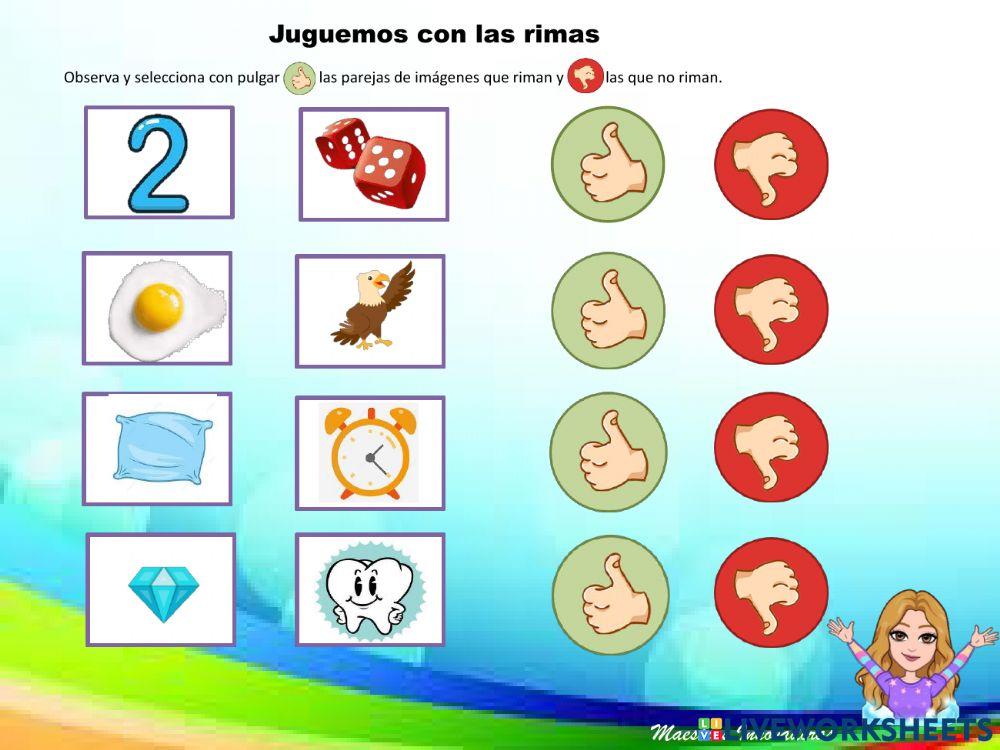 Rimas online exercise for primero de primaria | Live Worksheets