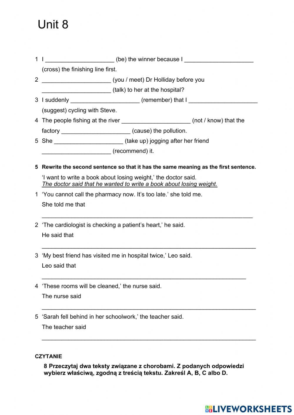 Focus 2 unit 8 online exercise for | Live Worksheets