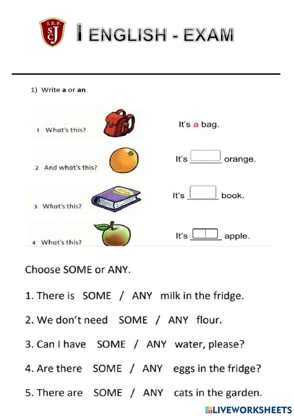 4987634 | INGLISH EXAM | Jovana Rosales | LiveWorksheets