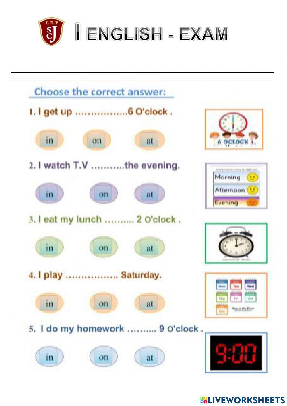 4987634 | INGLISH EXAM | Jovana Rosales | LiveWorksheets