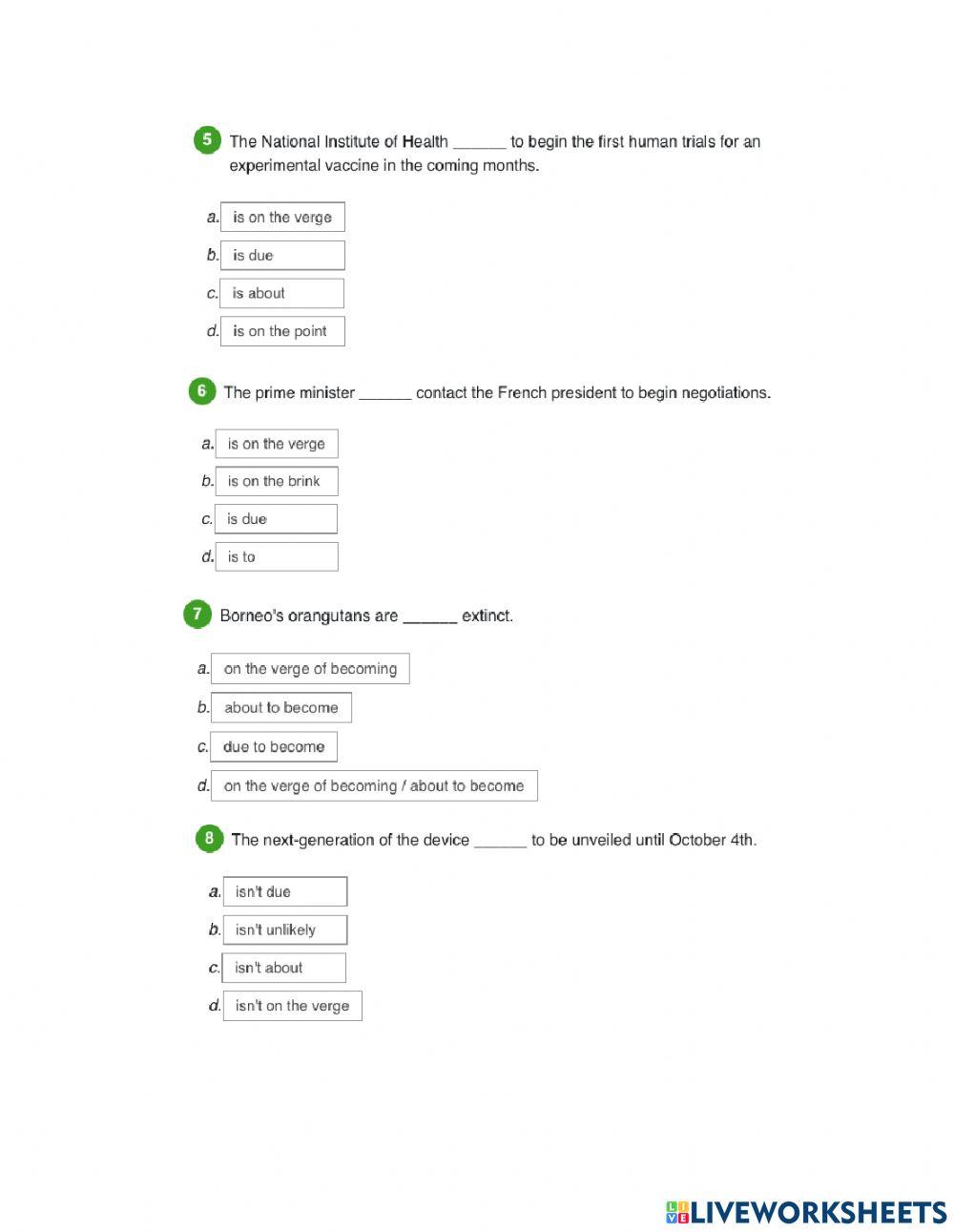 Future expressi… | Free Interactive Worksheets | 956023