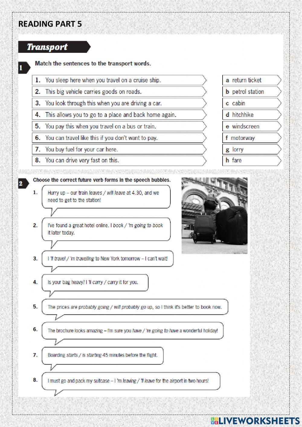 reading part 5 | Free Interactive Worksheets | 4987722