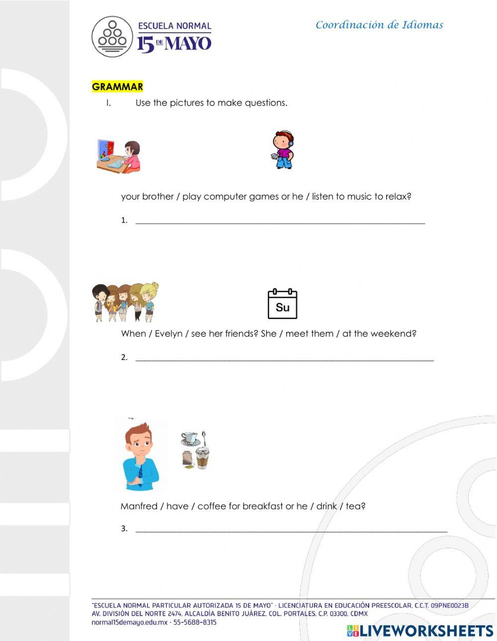 First Partial Exam (starter) worksheet | Live Worksheets