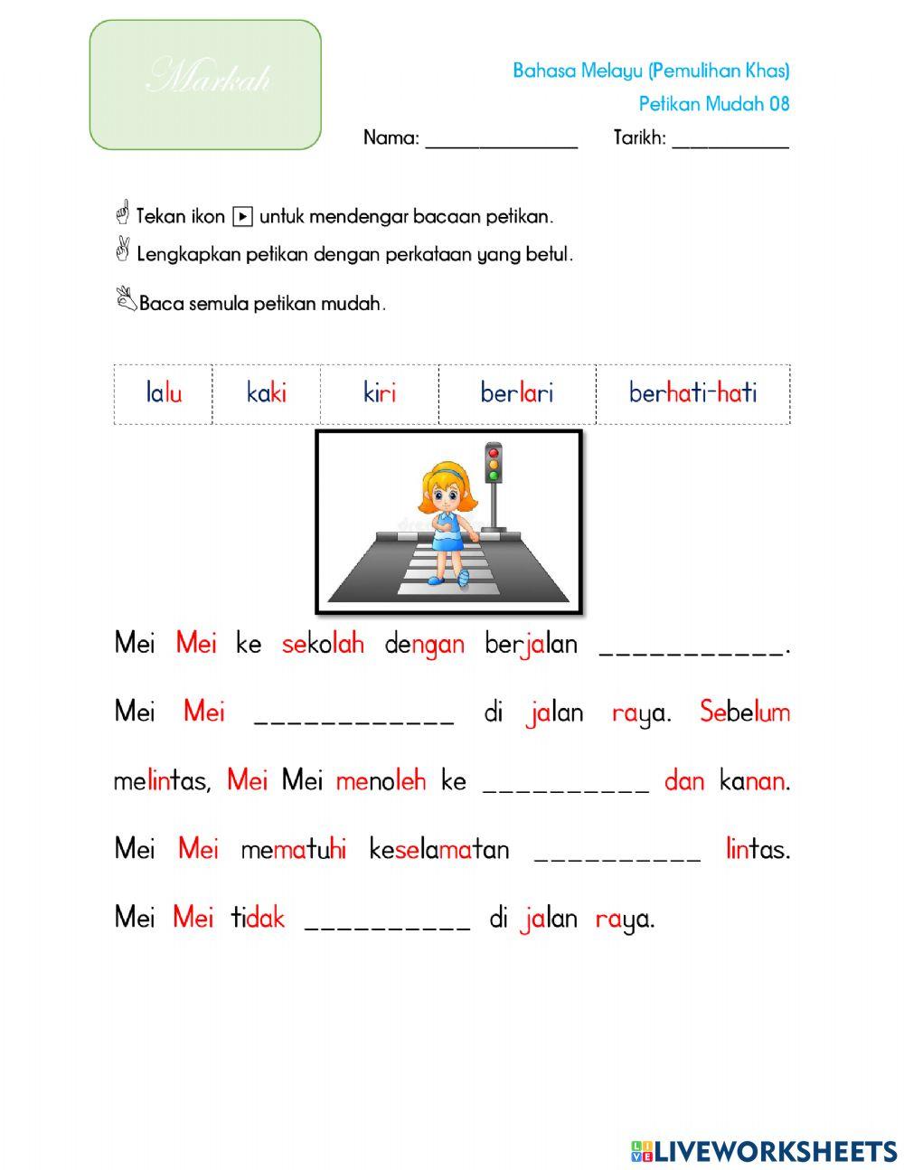 Bacaan dan Pemahaman 08 worksheet | Live Worksheets