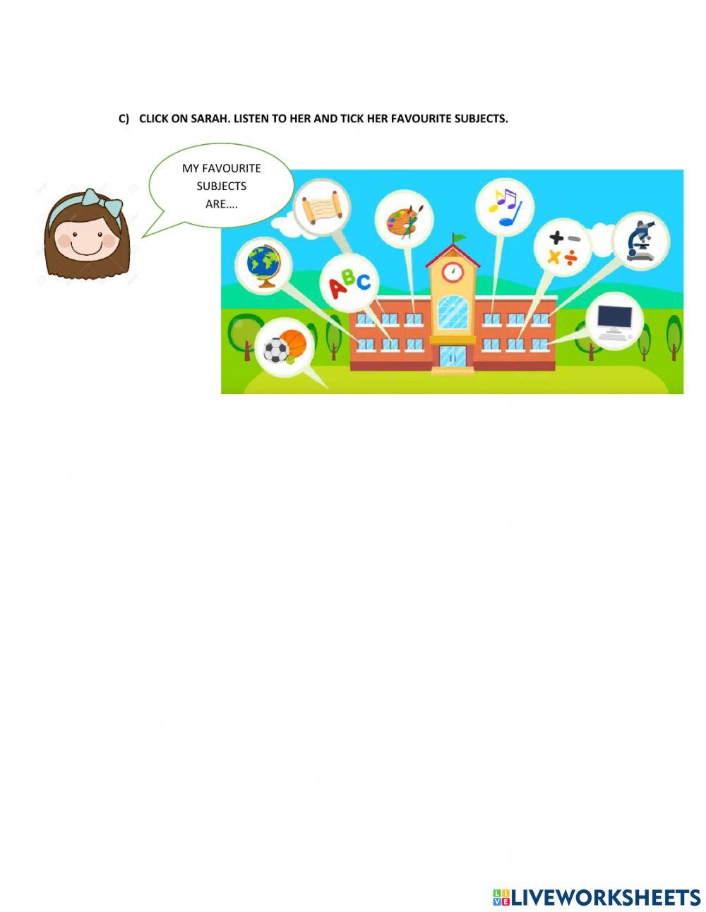 mabyspagnolo | School subjects 956755 | LiveWorksheets
