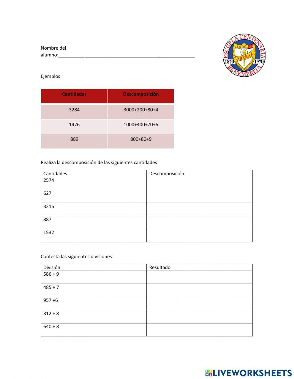 Actividad de desomposición y divisiones 957007 | AZALEA