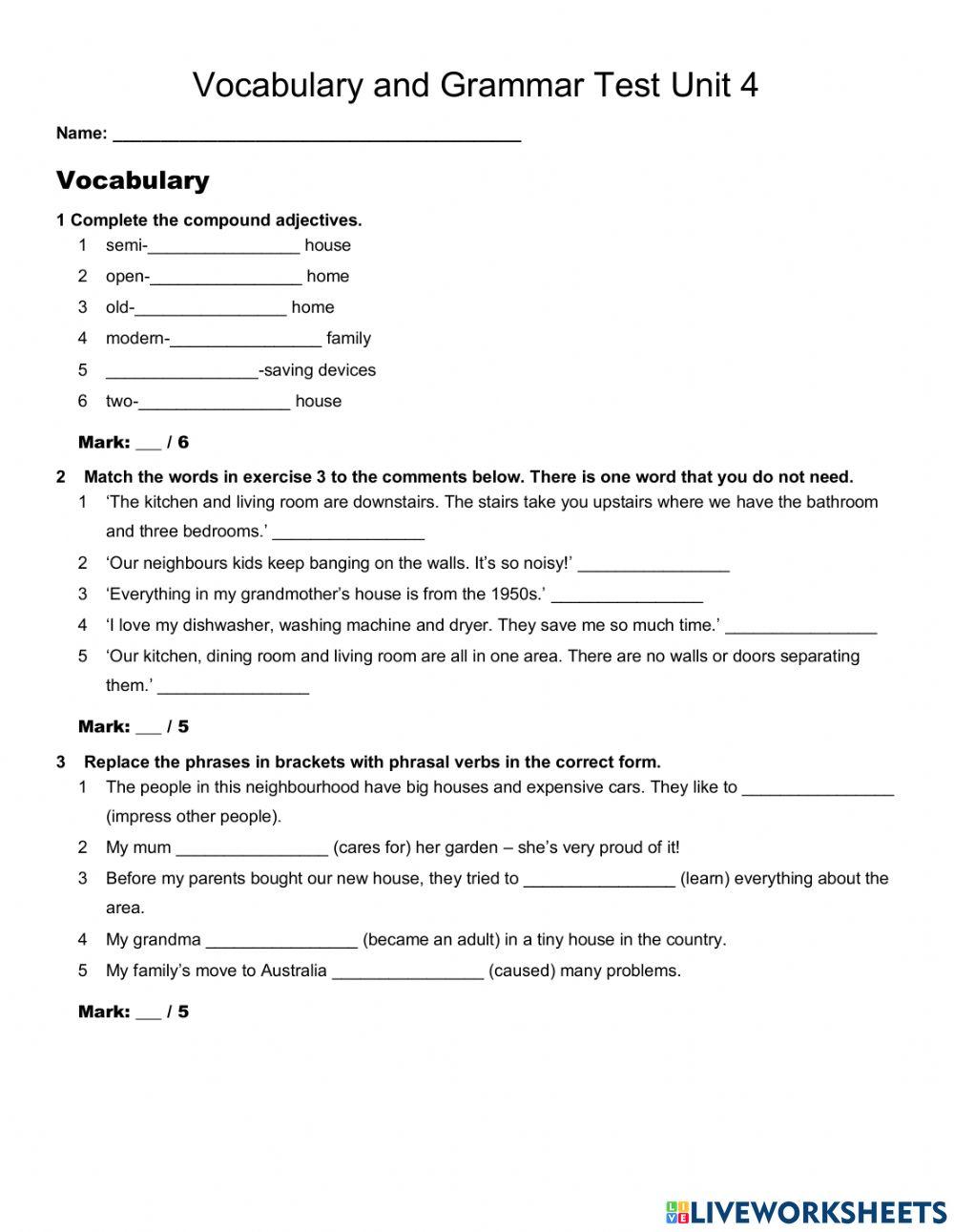 Homes. Degrees of comparison worksheet | Live Worksheets