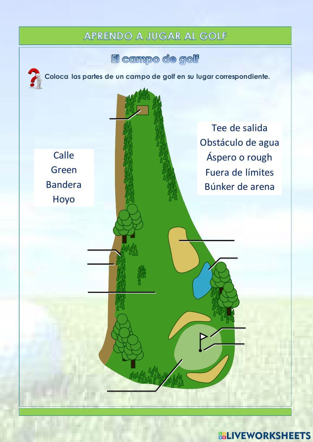 Aprendo a jugar al Golf 1 worksheet | Live Worksheets