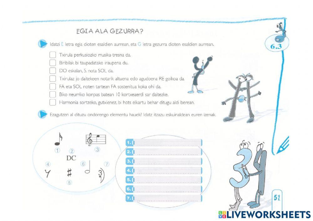 Musika mintzaira birpasoa worksheet | Live Worksheets