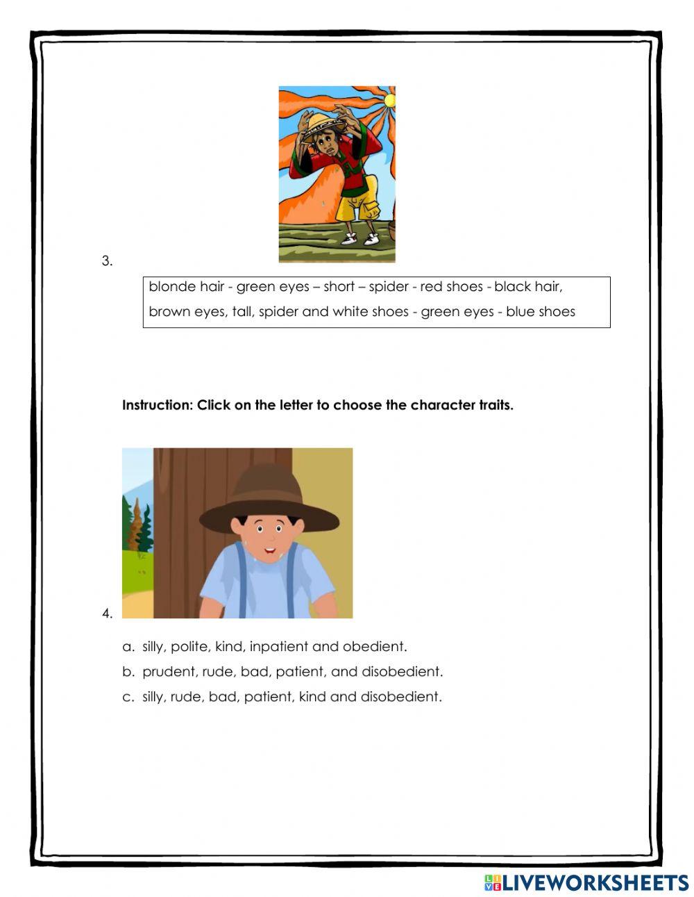 Folktale - Char… | Free Interactive Worksheets | 957601