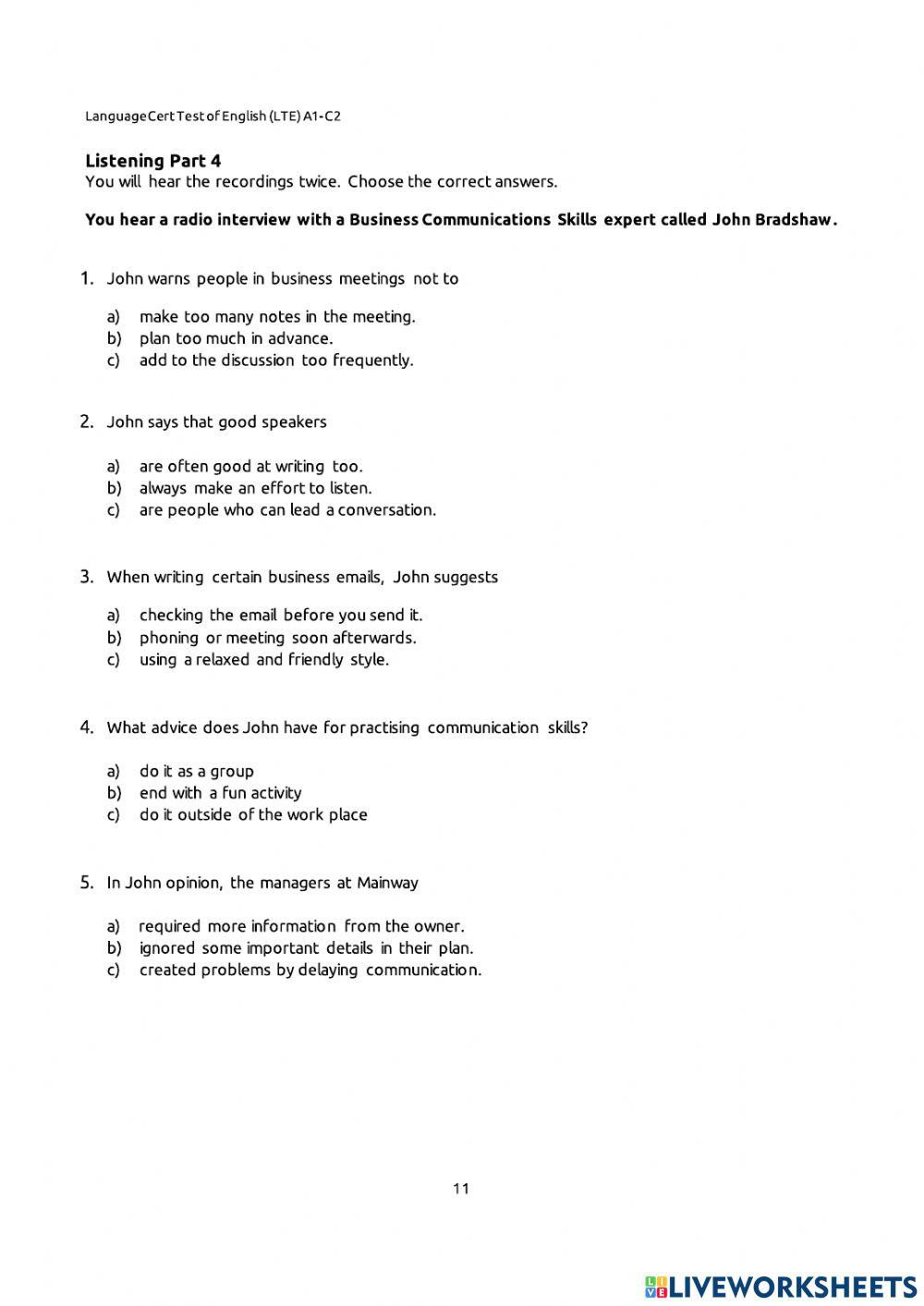 LTE PP2 Listeni… | Free Interactive Worksheets | 957919