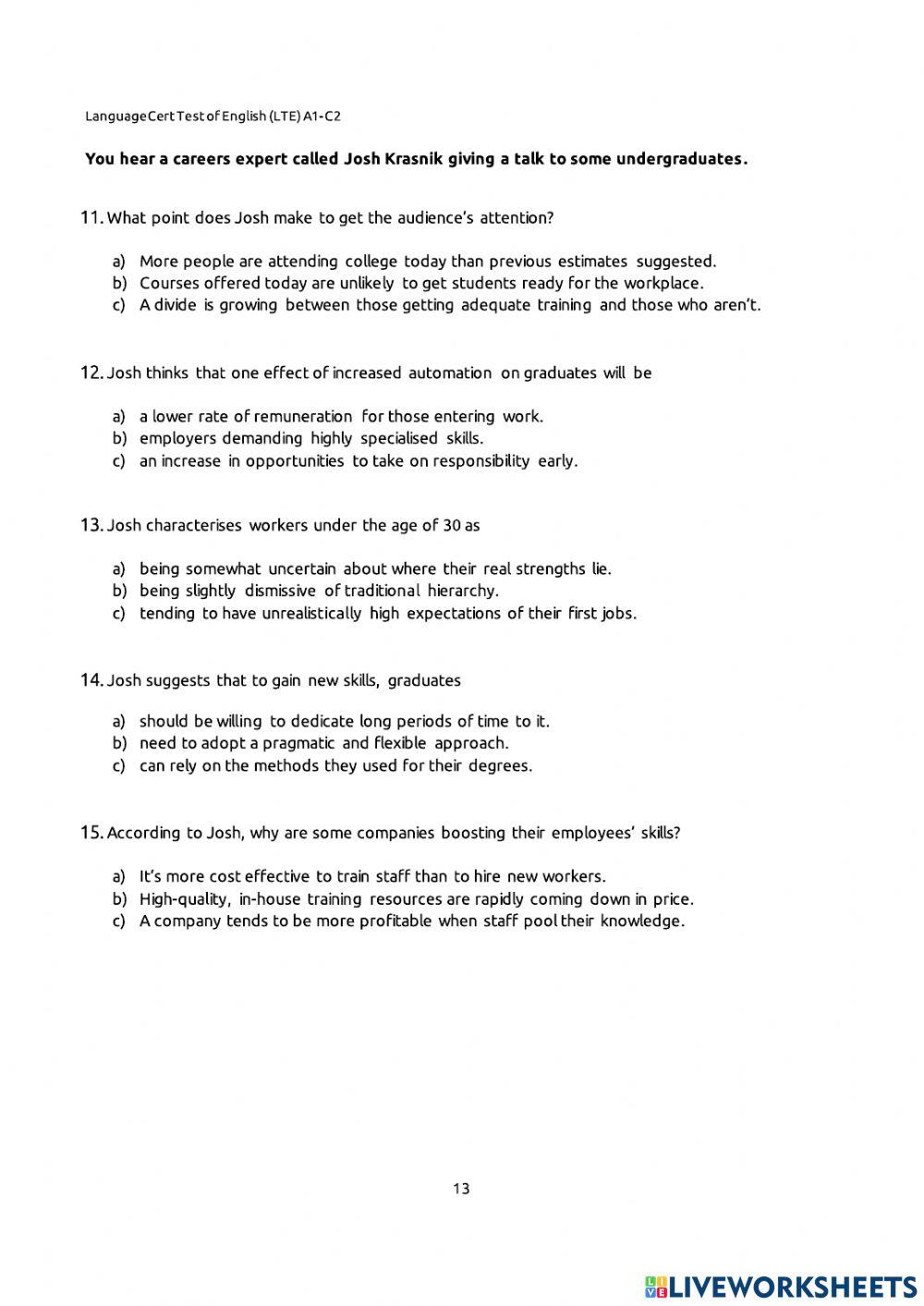 LTE PP2 Listeni… | Free Interactive Worksheets | 957919