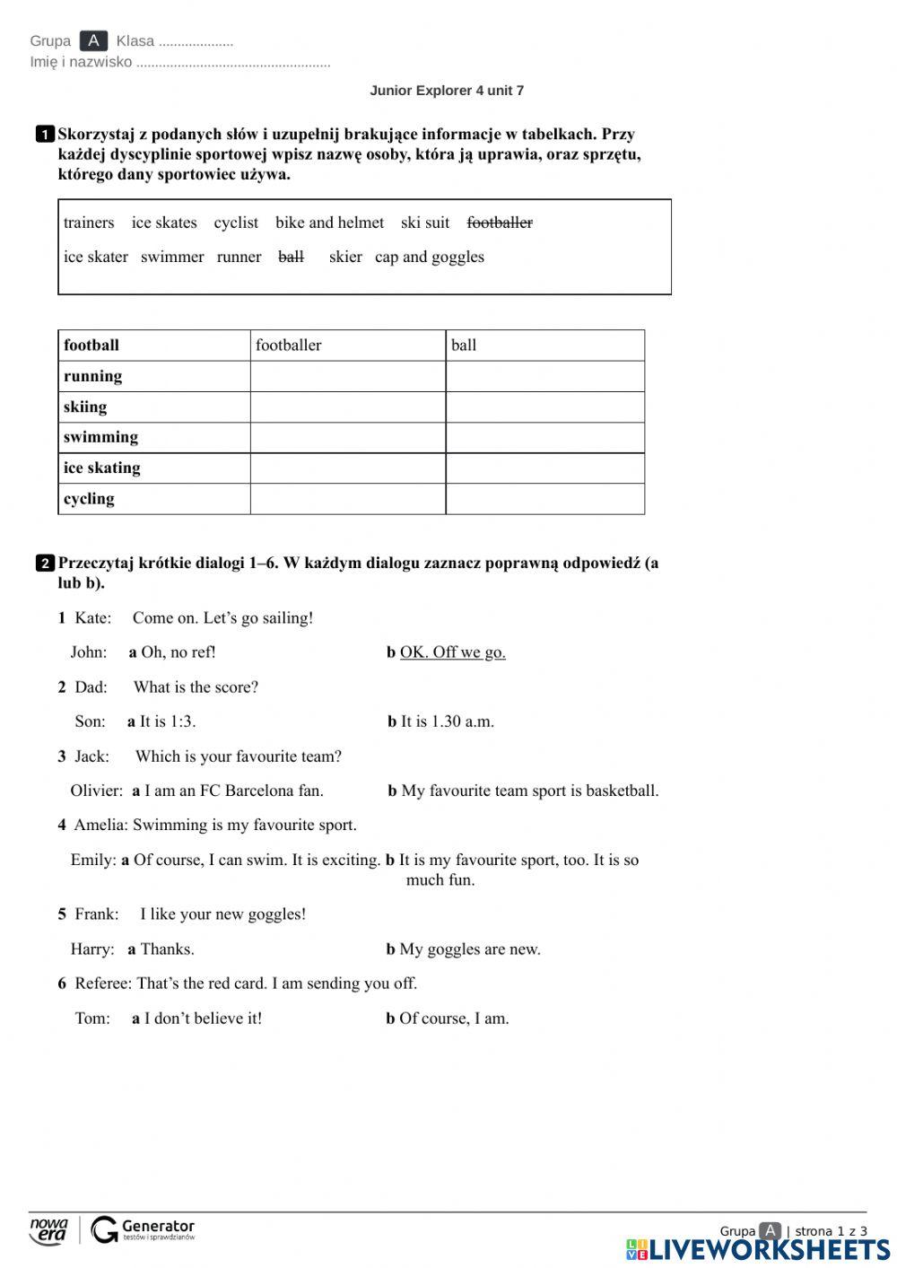 junior explorer… | Free Interactive Worksheets | 6565479