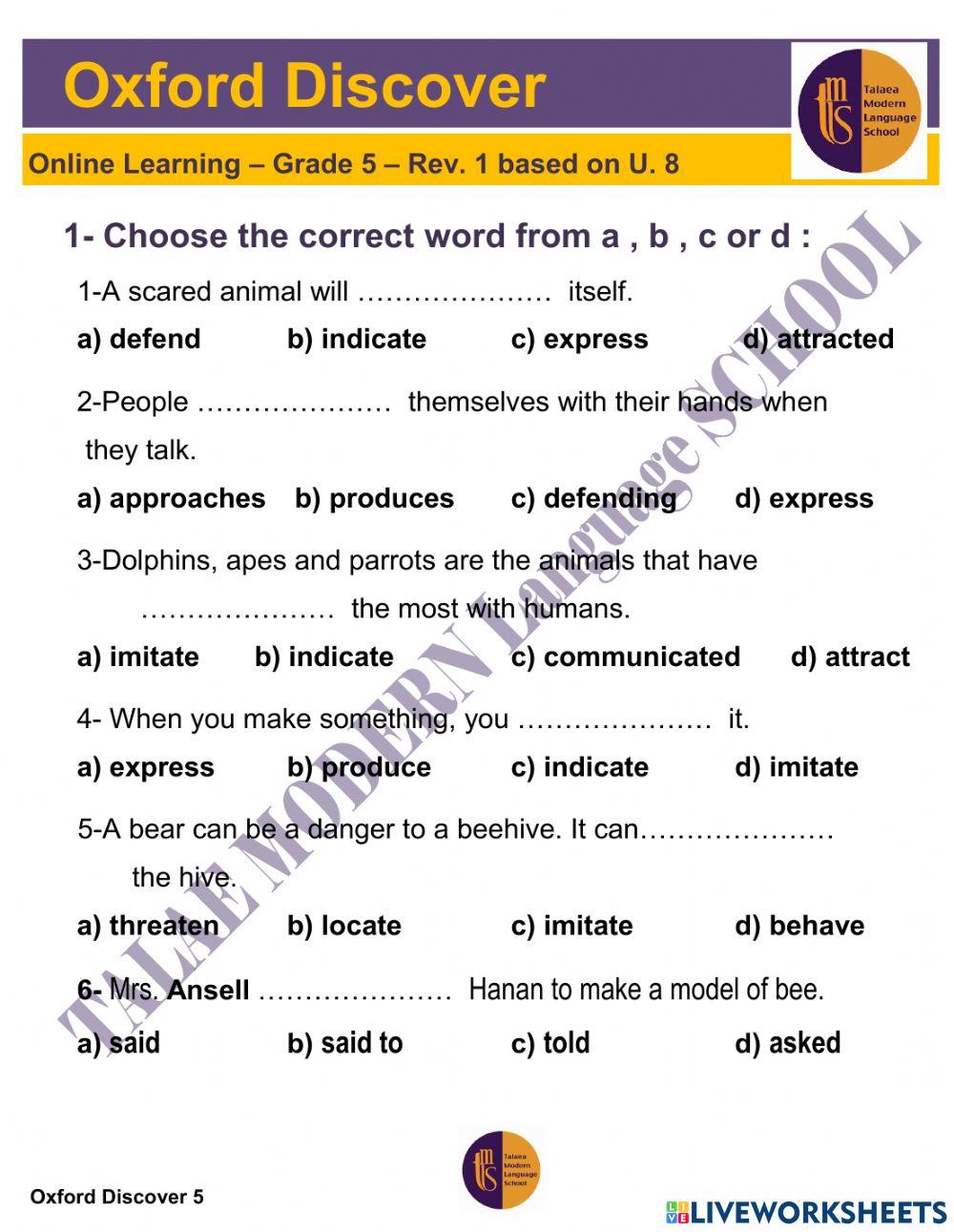 Online Learning… | Free Interactive Worksheets | 4988925