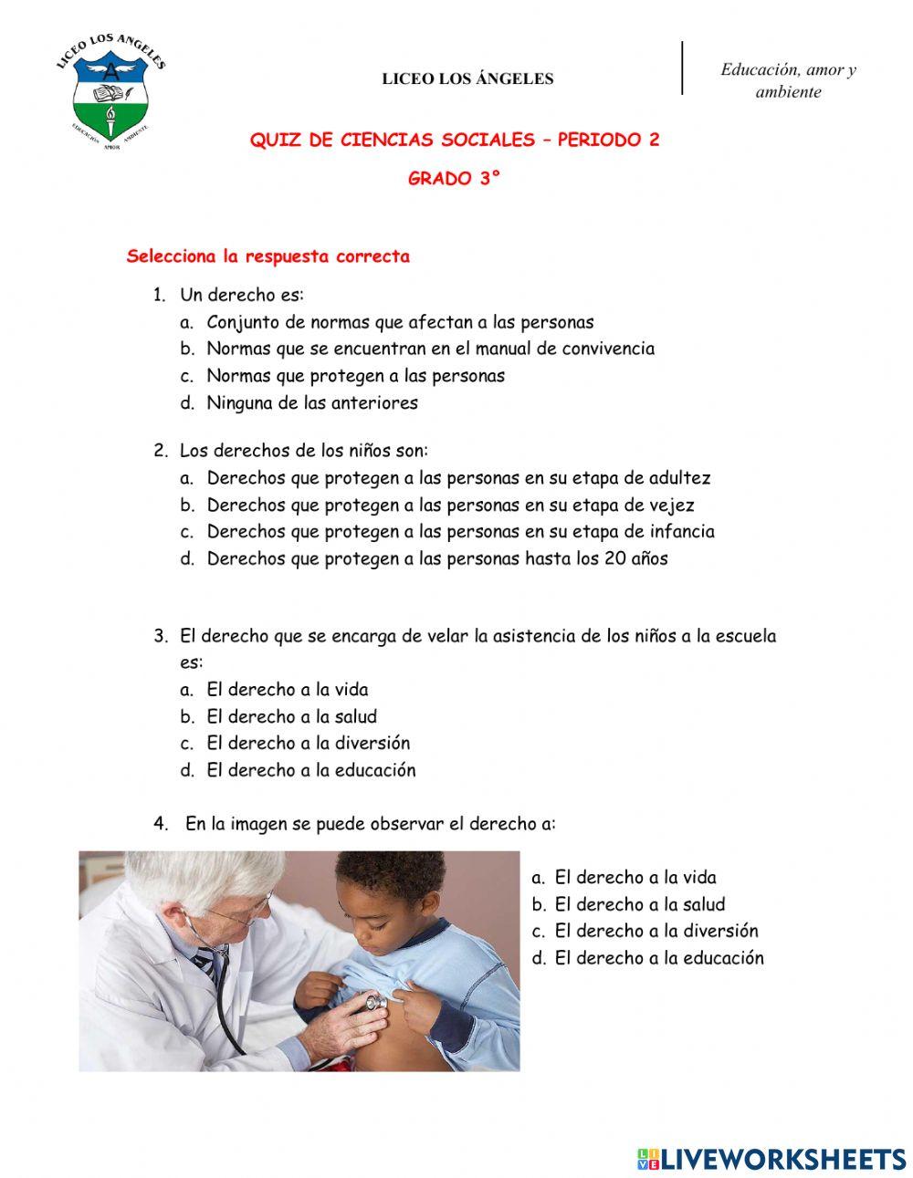 Quiz 1 CS 3° - p2 worksheet | Live Worksheets